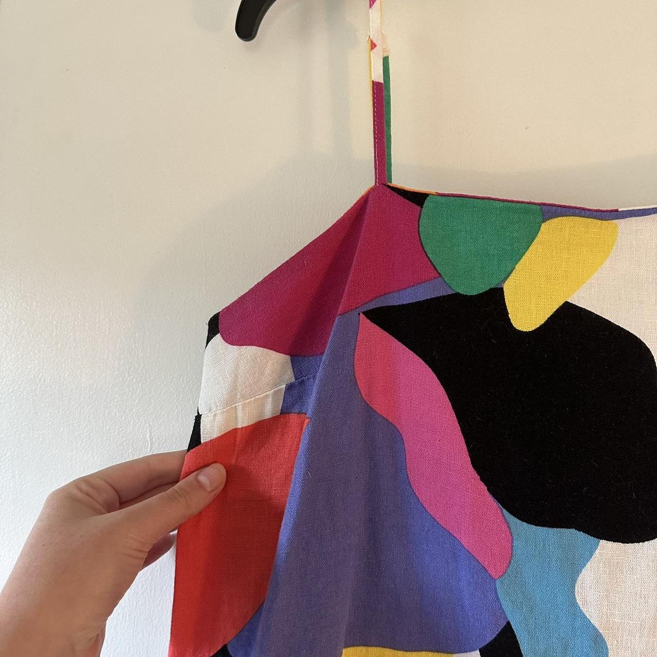 A new day Target linen multicolored abstract print... - Depop