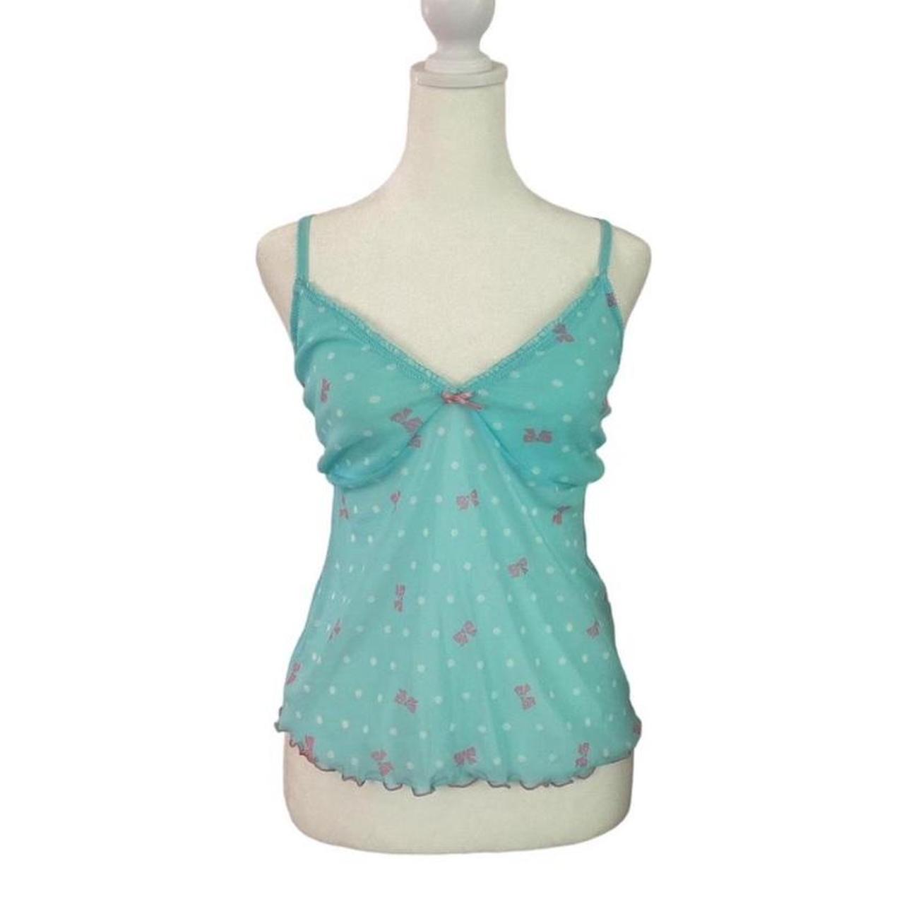 ᷀ົཽ⁎⁺˳ ༚ early 2000s mesh bow cami ... | Depop