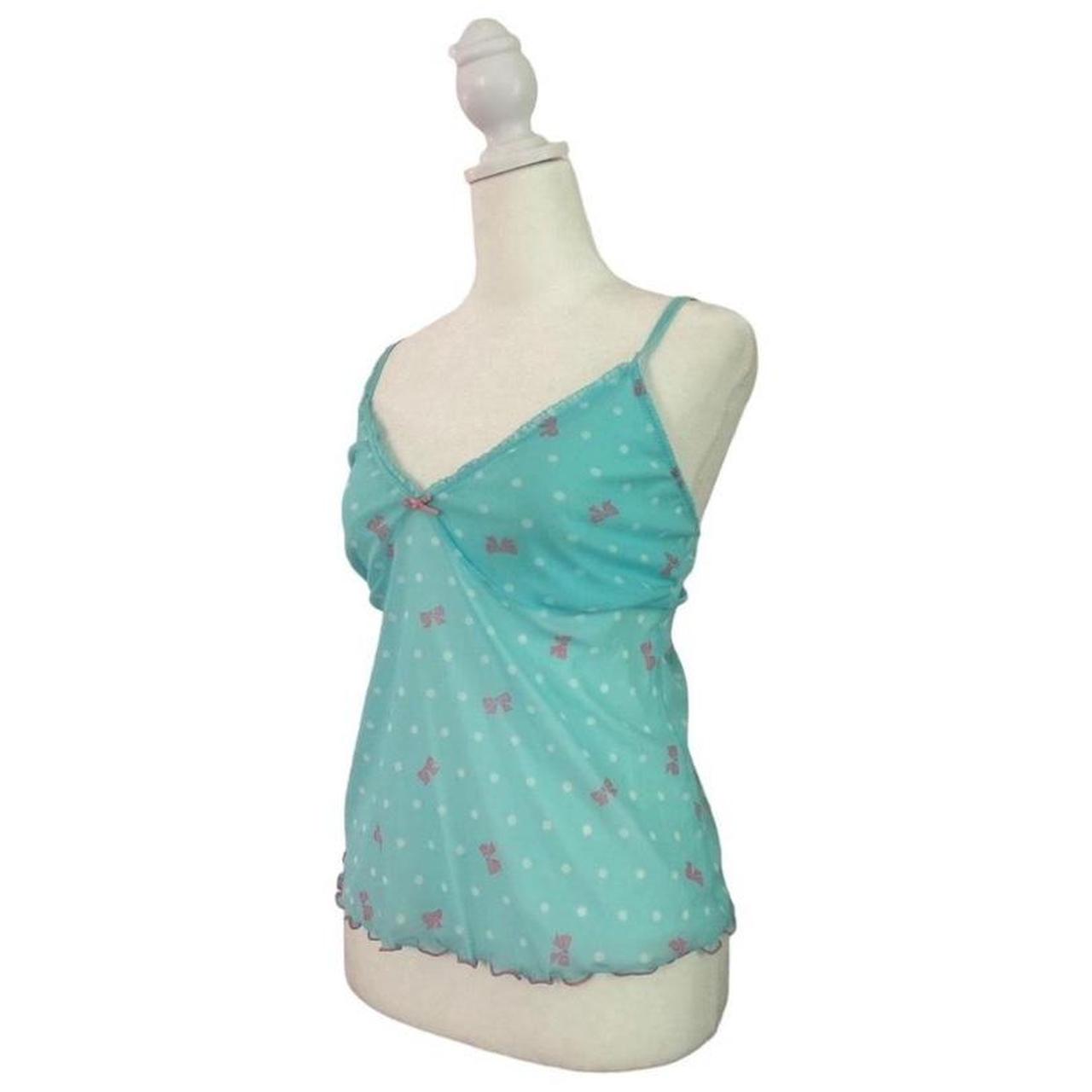 ᷀ົཽ⁎⁺˳ ༚ early 2000s mesh bow cami ... | Depop