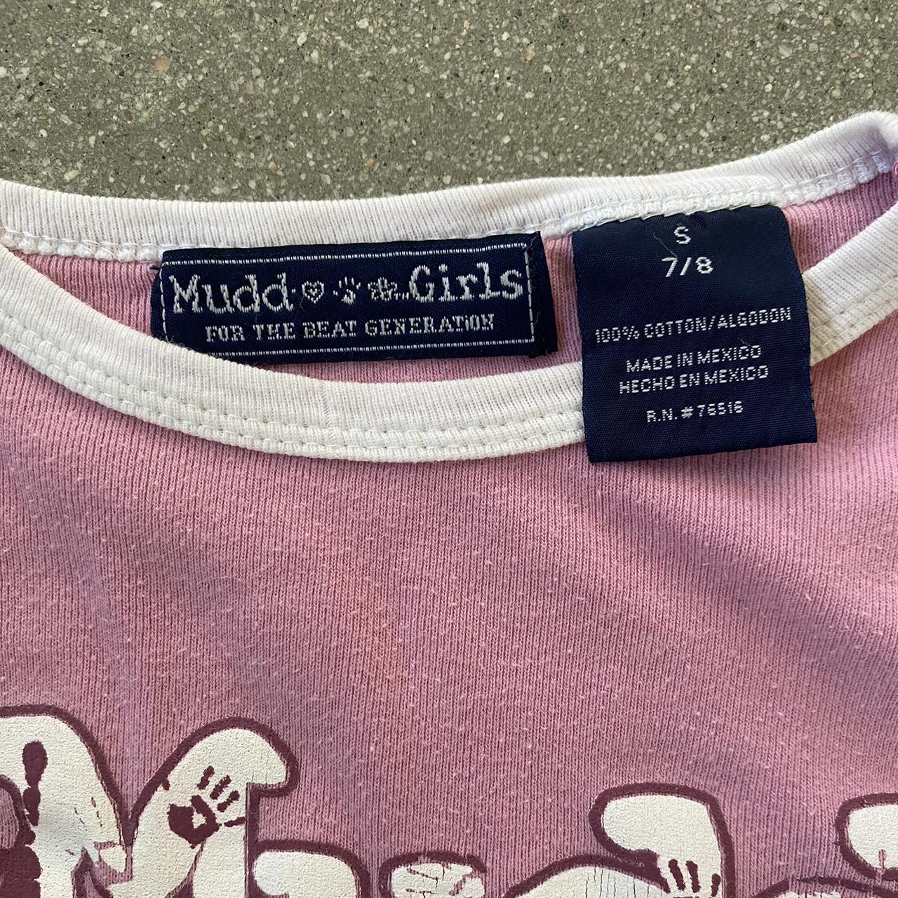 Mudd Clothing Women's Pink and White T-shirt | Depop