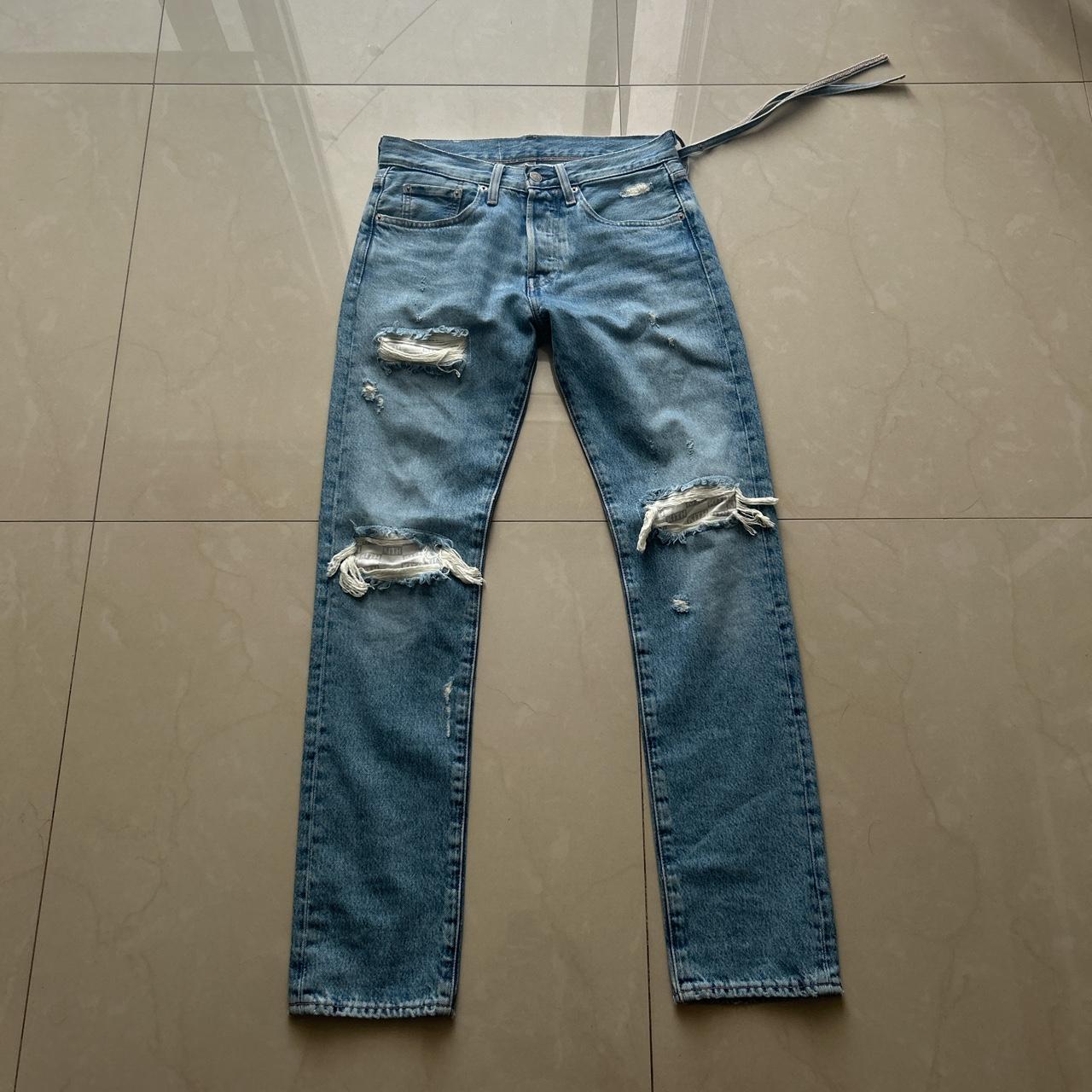 Kith x Levi’s thrashed 501 jeans Sz 28x32 - Depop