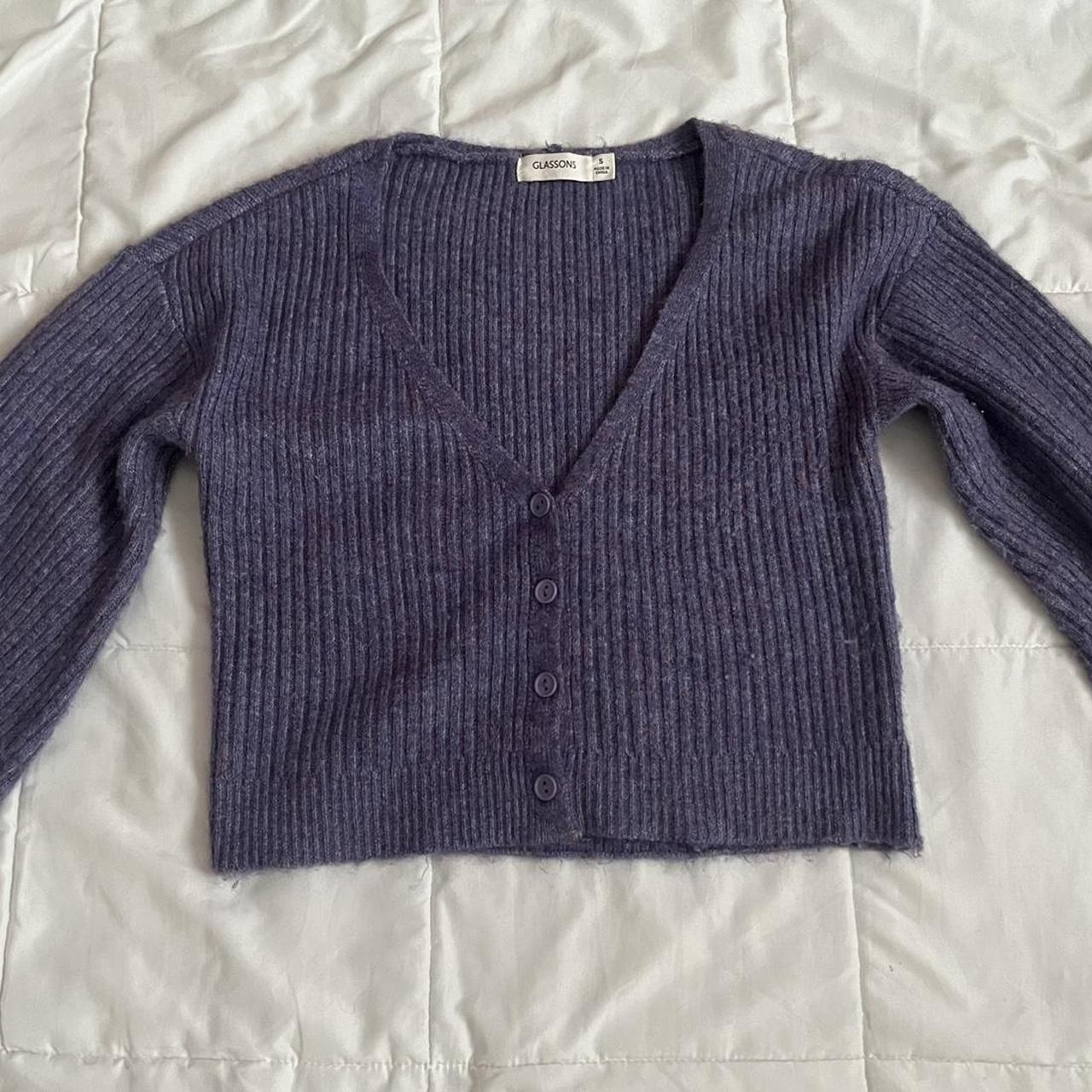 Glassons Purple Cropped Cardigan Worn once... - Depop