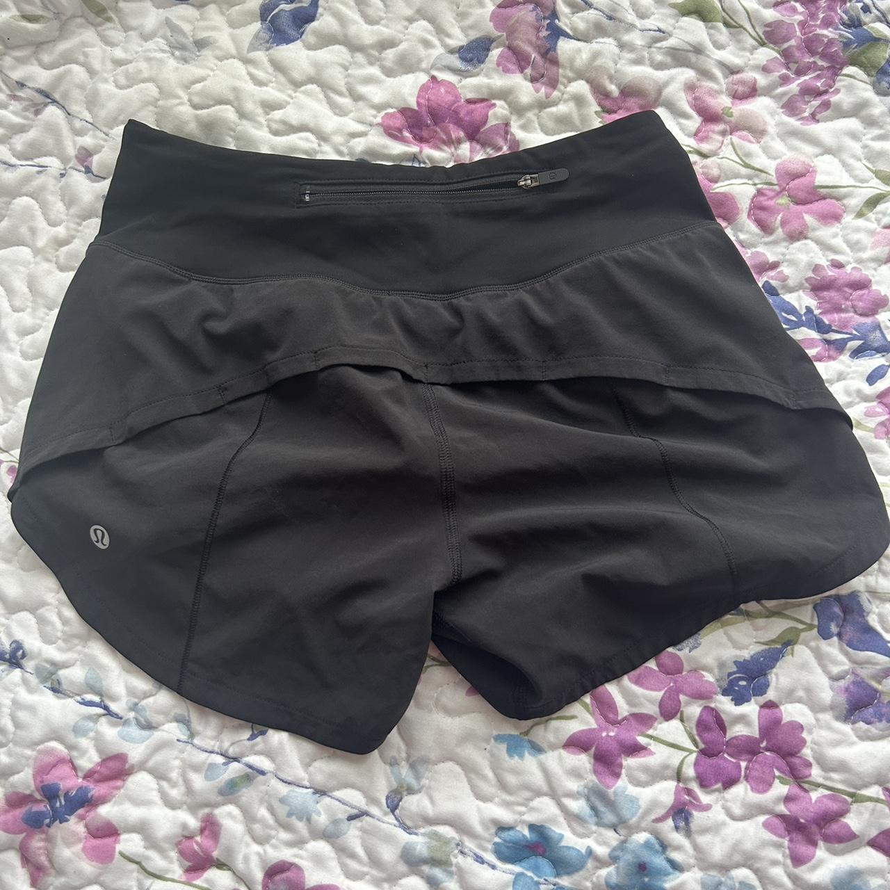lululemon black athletic shorts size 2 #lululemon... - Depop