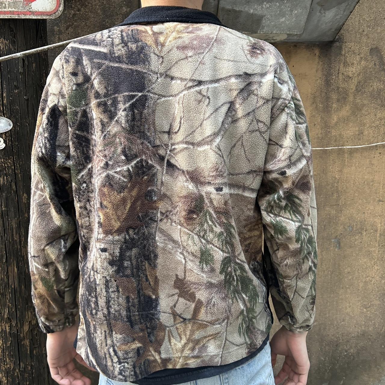 Wood camo zip up jacket Size L No Rips/Stains has... - Depop