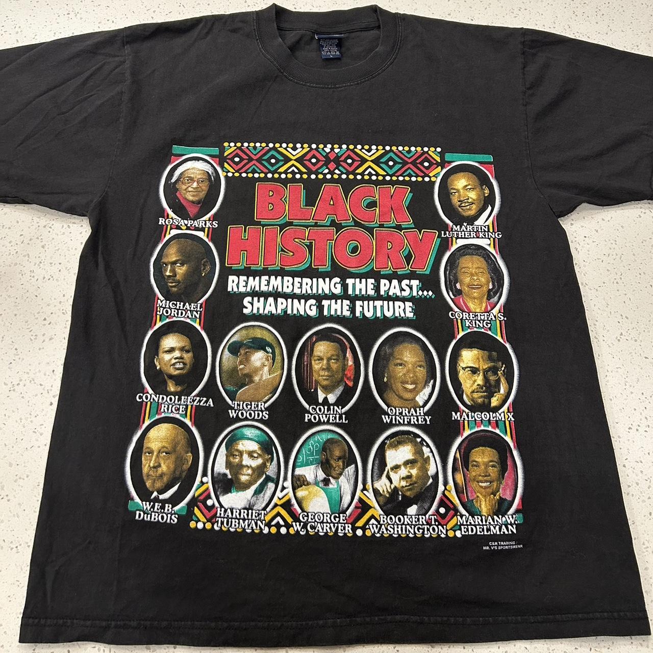 Vintage 90s Black History Month Rap Tee Black Size L... - Depop