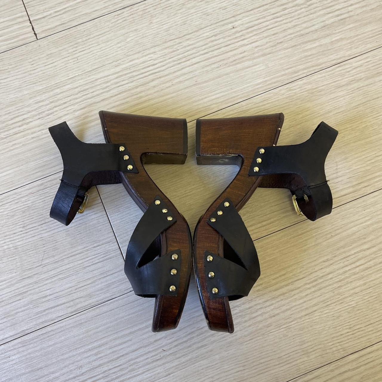 RMK leather platform clog block heels! Size 37,... | Depop