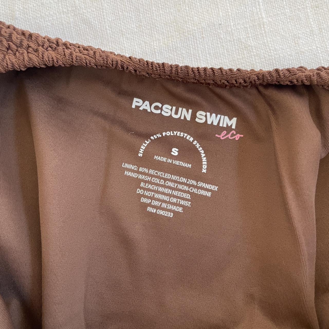 Lightly Worn Pacsun One Piece Swim Suit Brown Size Depop