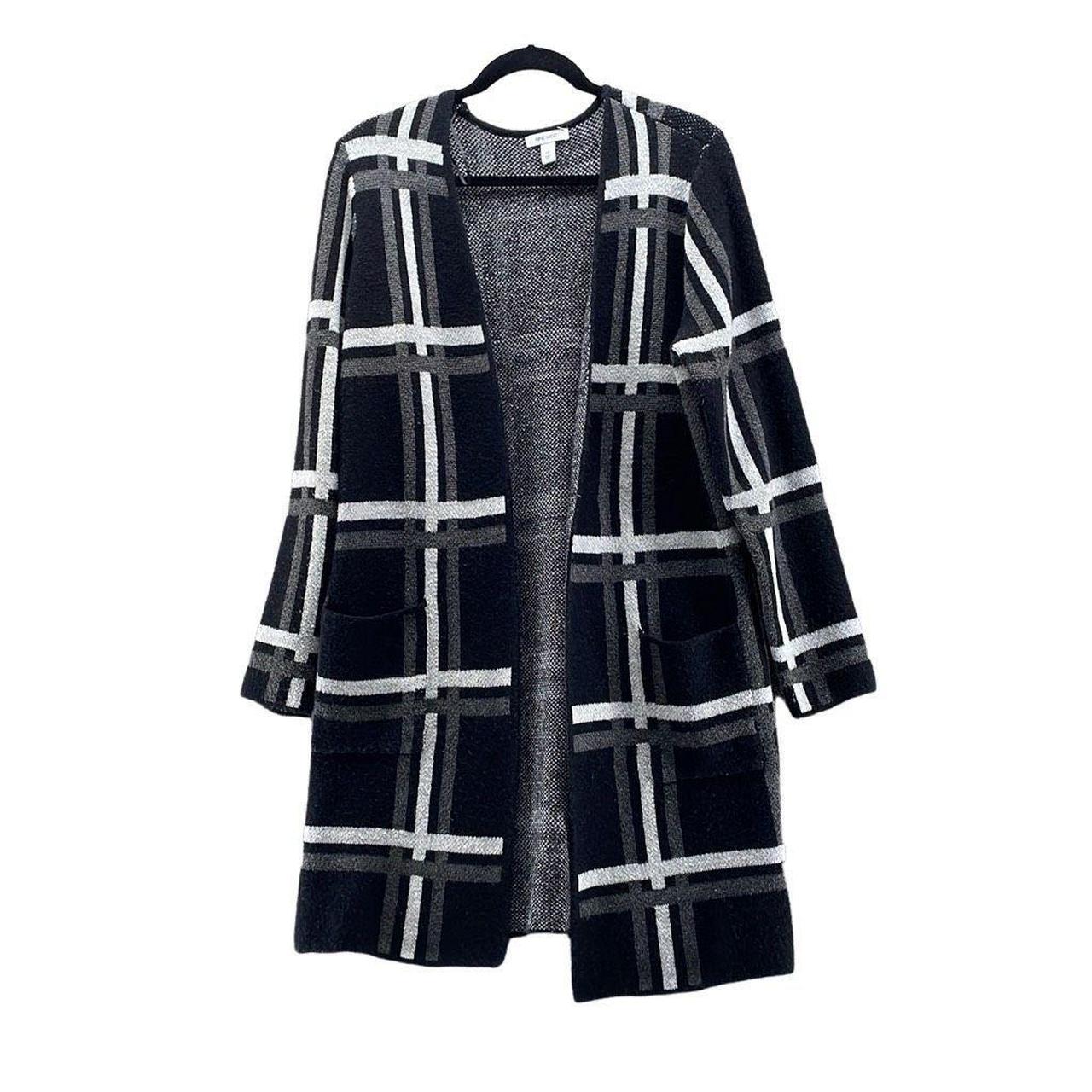 Nine West Long Cardigan Womans Medium Window Pane... - Depop