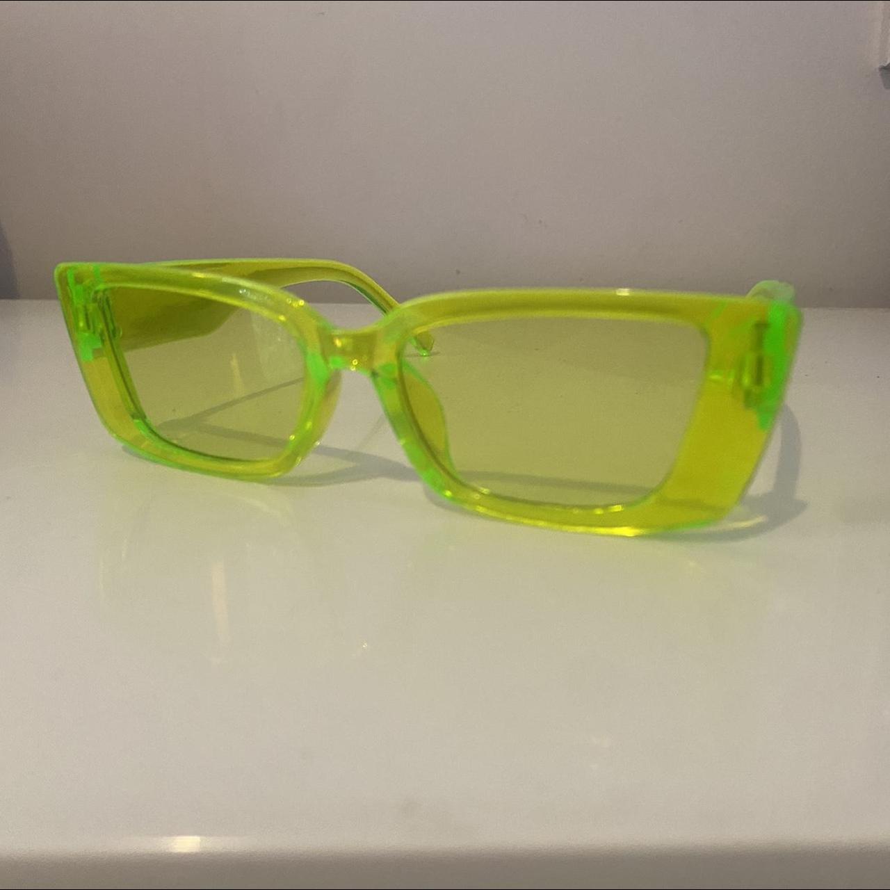 Funky neon green glasses - Depop
