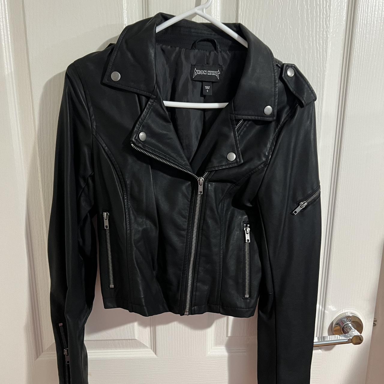 Neon Hart - Leather Jacket Colour: Black Size:... - Depop