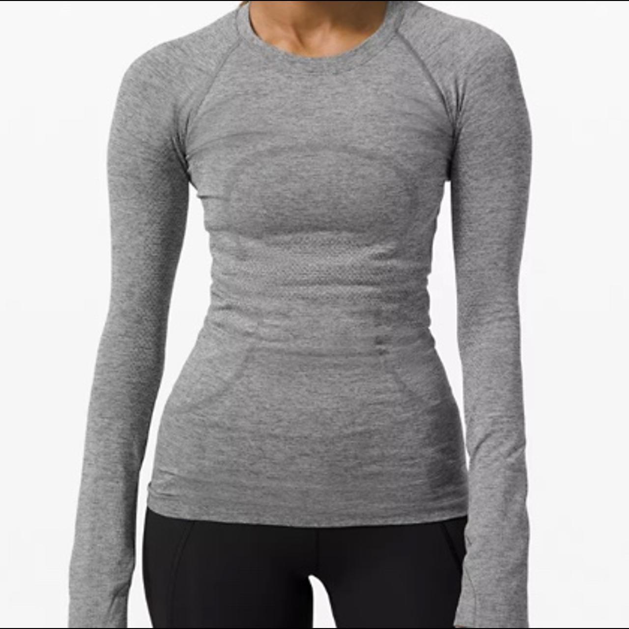 gray lululemon swiftly long sleeve no tag but its... - Depop