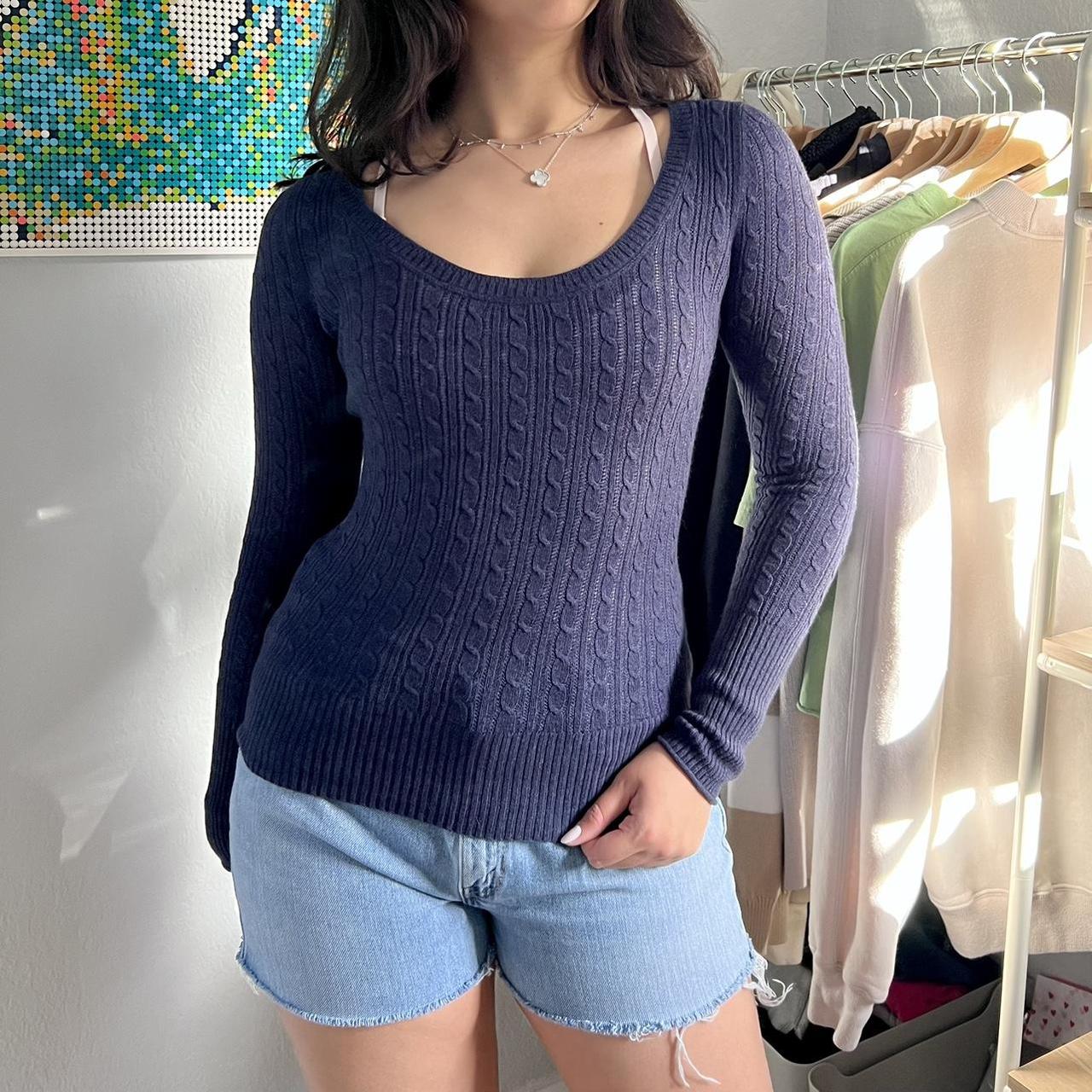 Women's Navy and Blue Jumper | Depop