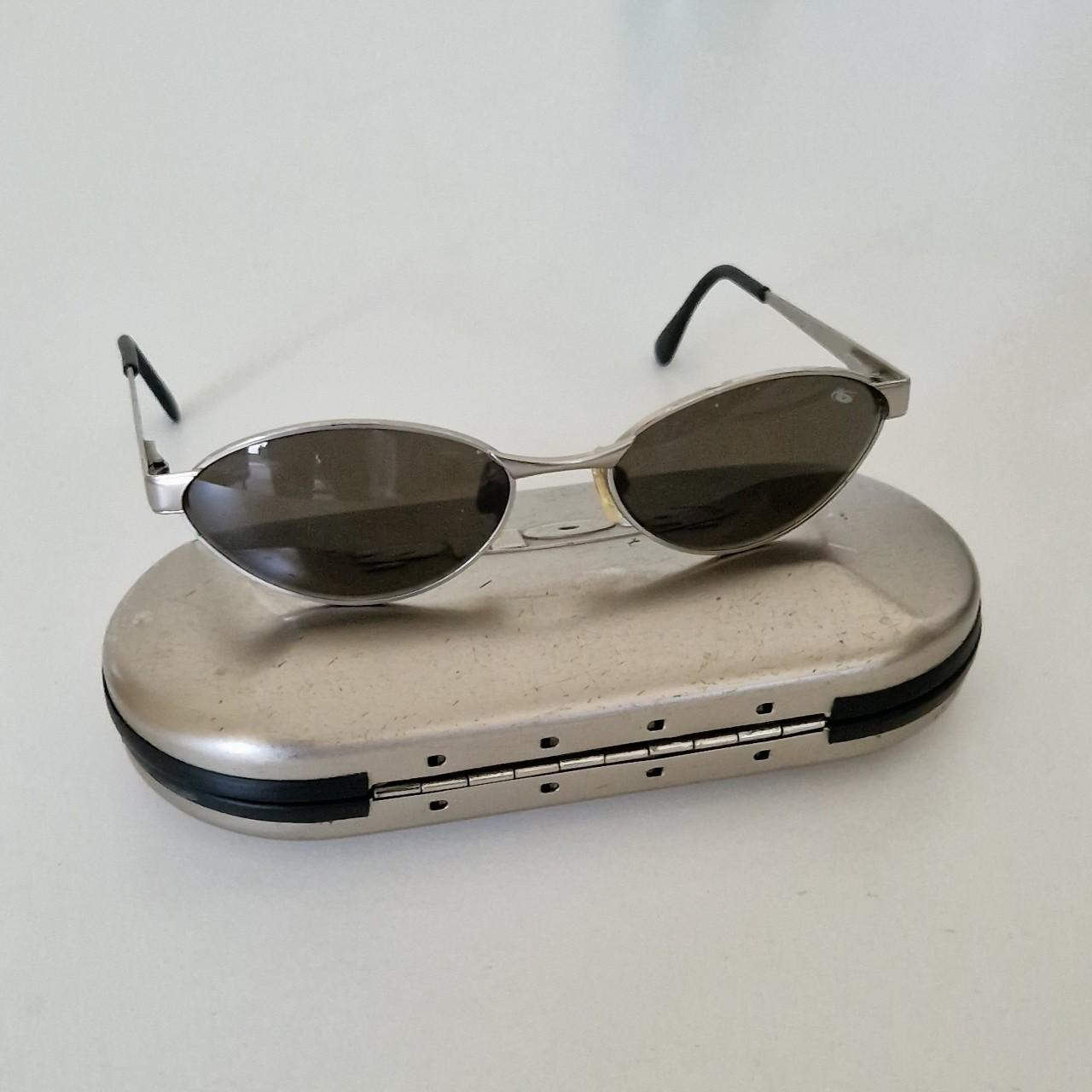 Bolle 90s Metal Frame Sunglasses - Silver - Depop