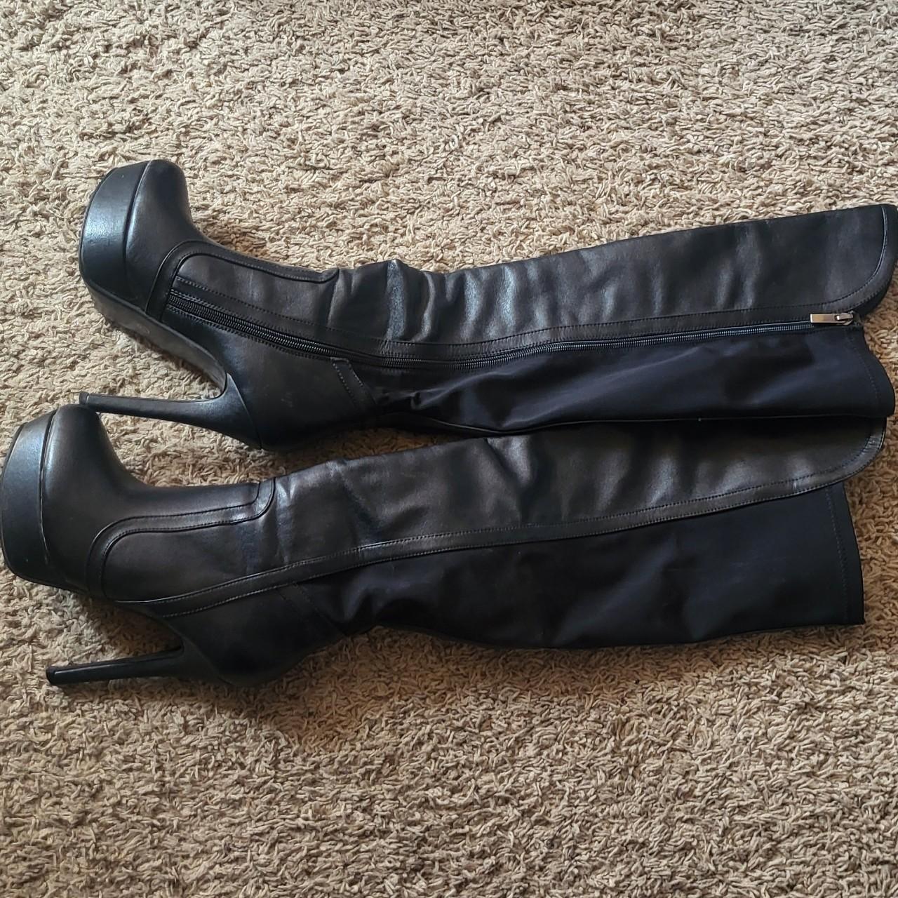 Y2K PLATFORM HEEL BOOTS Great basic Y2K stilettos... - Depop
