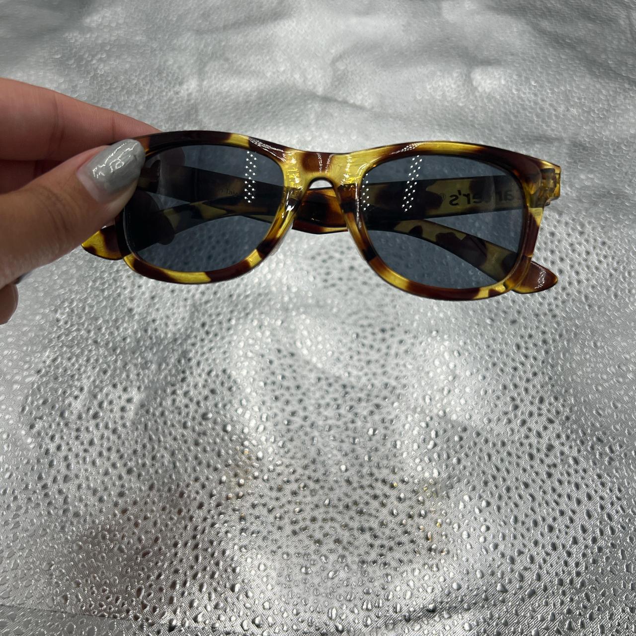 Cheetah print sunglasses with blue... - Depop