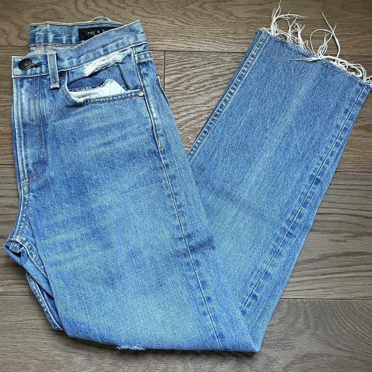 Amazing blue denim ripped jeans from rag and bone🩵... - Depop