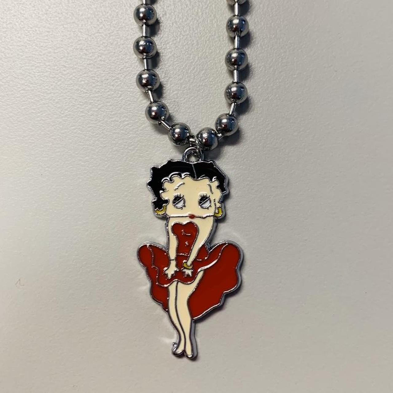 Y2k Betty Boop ball chain necklace Cute red Betty... - Depop