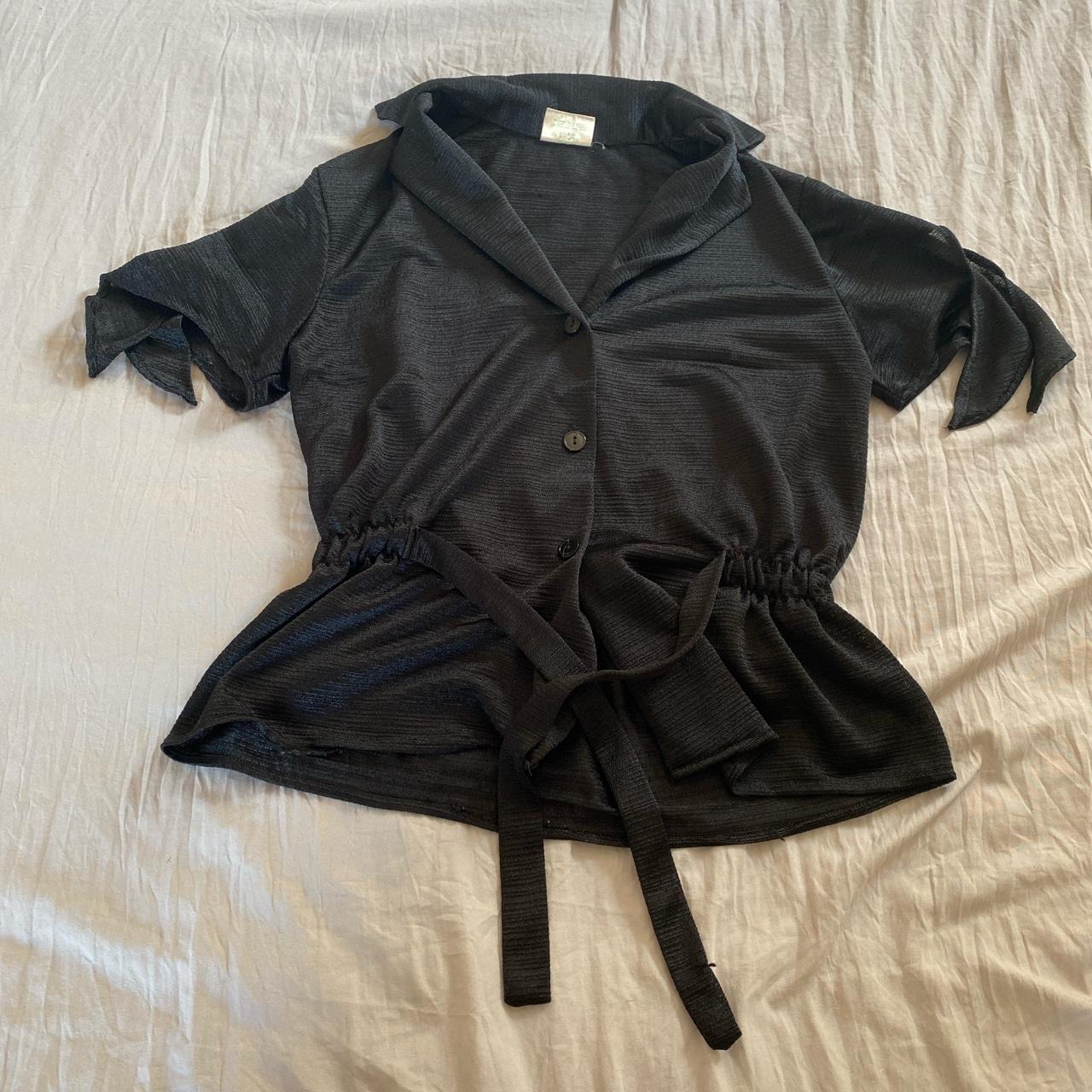 Black sheer collared top, vintage from Casey’s place... - Depop