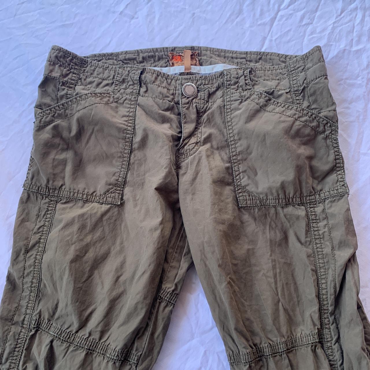 brand: twill twenty two size: 28 y2k 2000s brown... - Depop