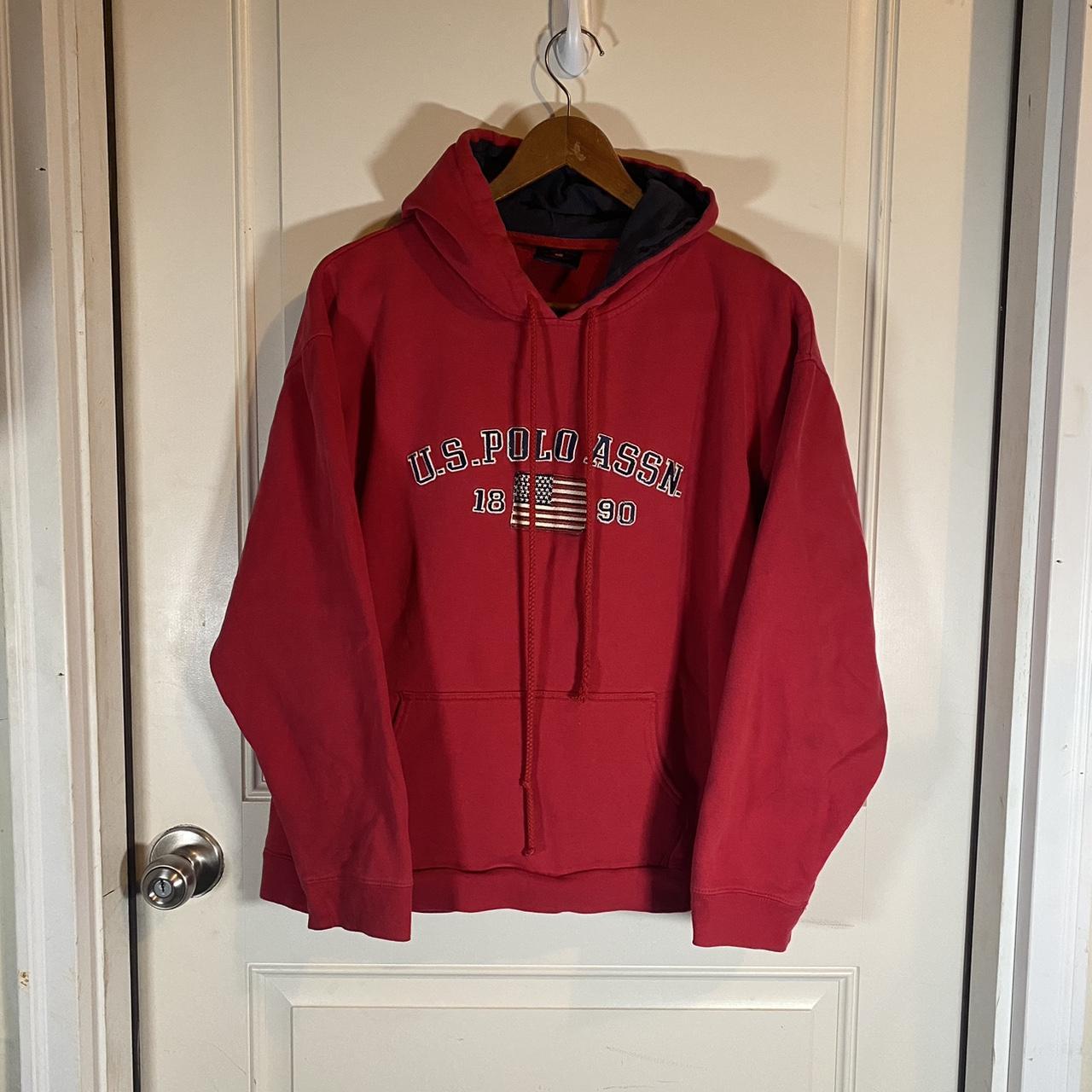 Vintage Cropped Red Polo Hoodie Tagged an L fits a... - Depop