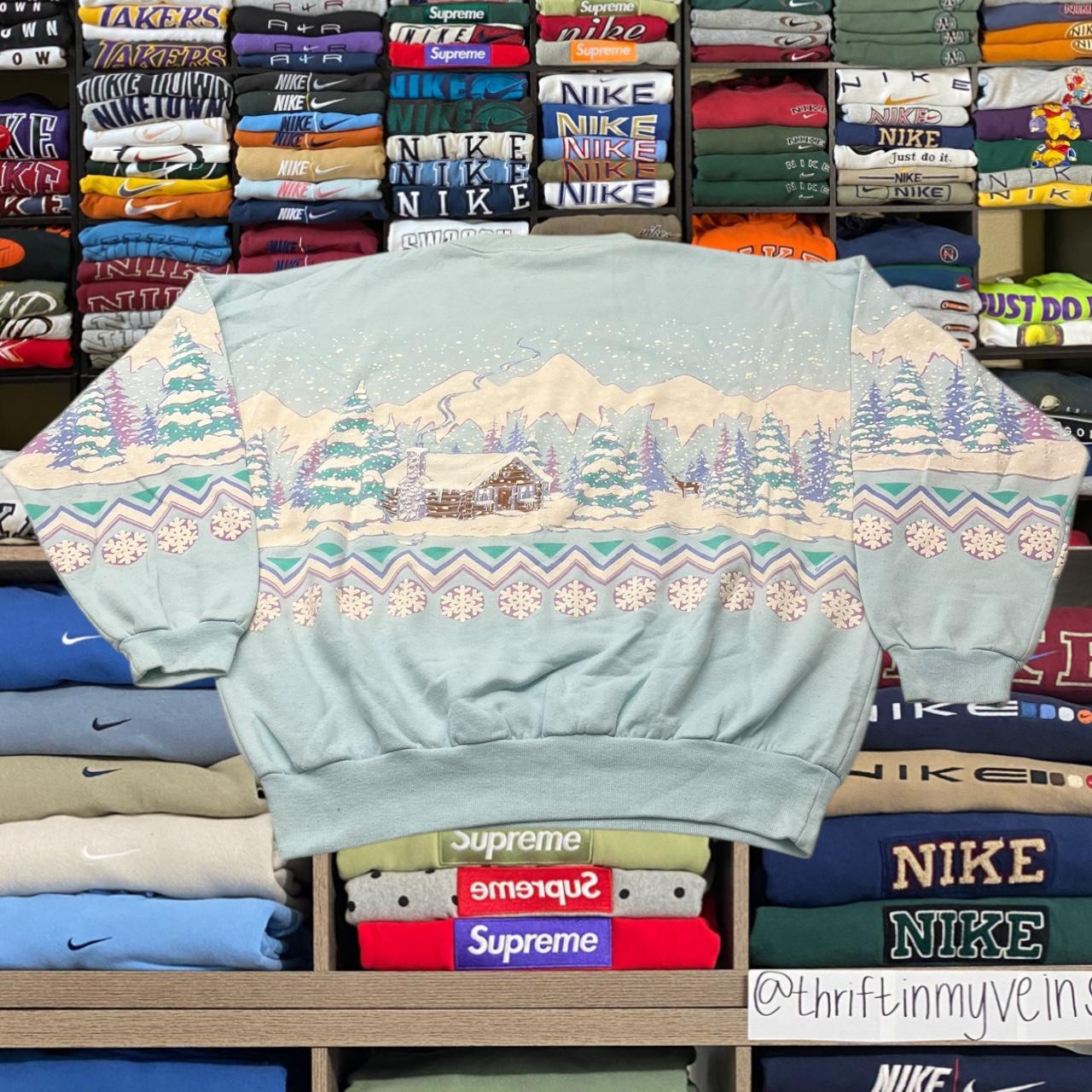 Vintage 90s winter snow nature sweater Size x large... | Depop