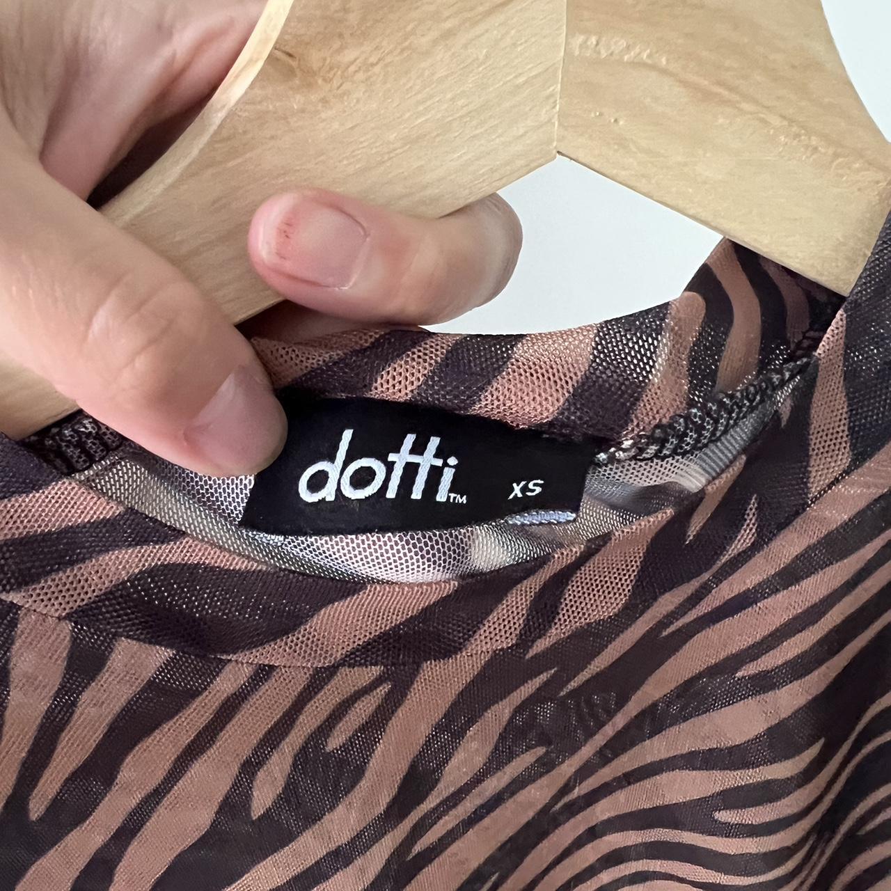 Dotti tiger print sheer mesh top size XS, has a... - Depop