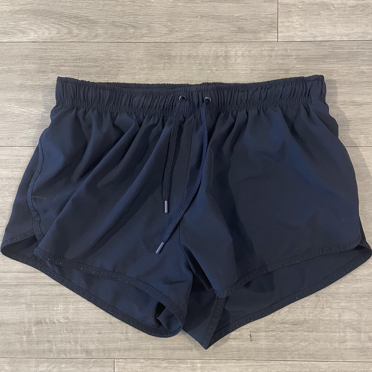Navy blue running shorts with inbuilt shorts Size... - Depop