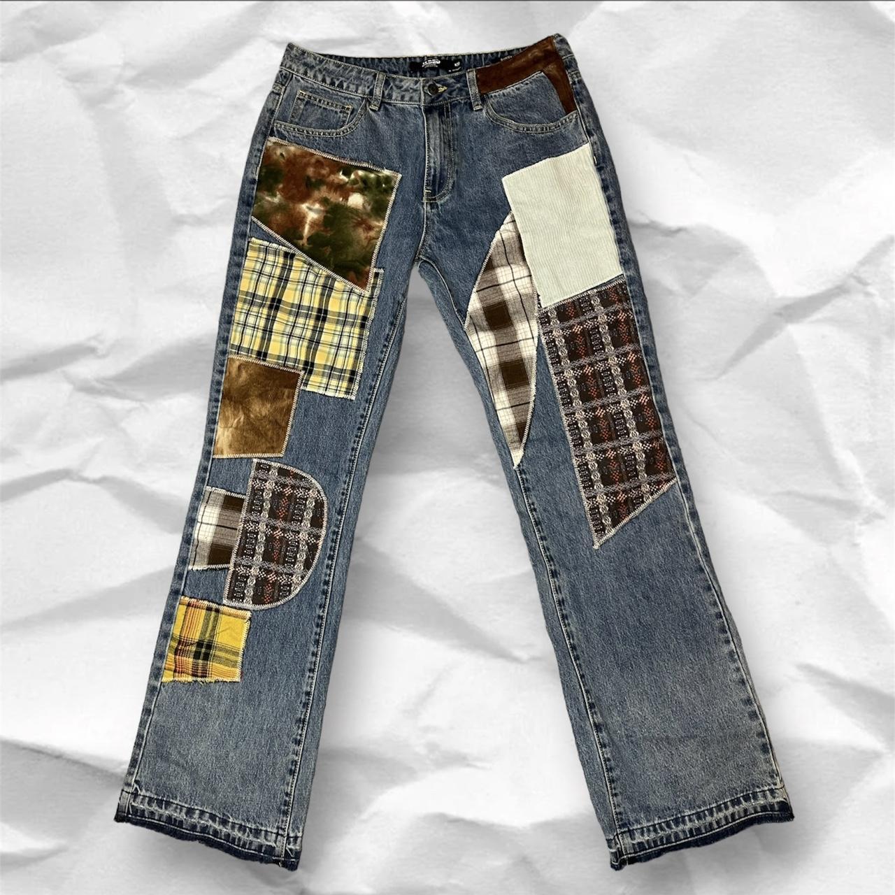 Jaded London Patchwork Jeans The most unique low... - Depop