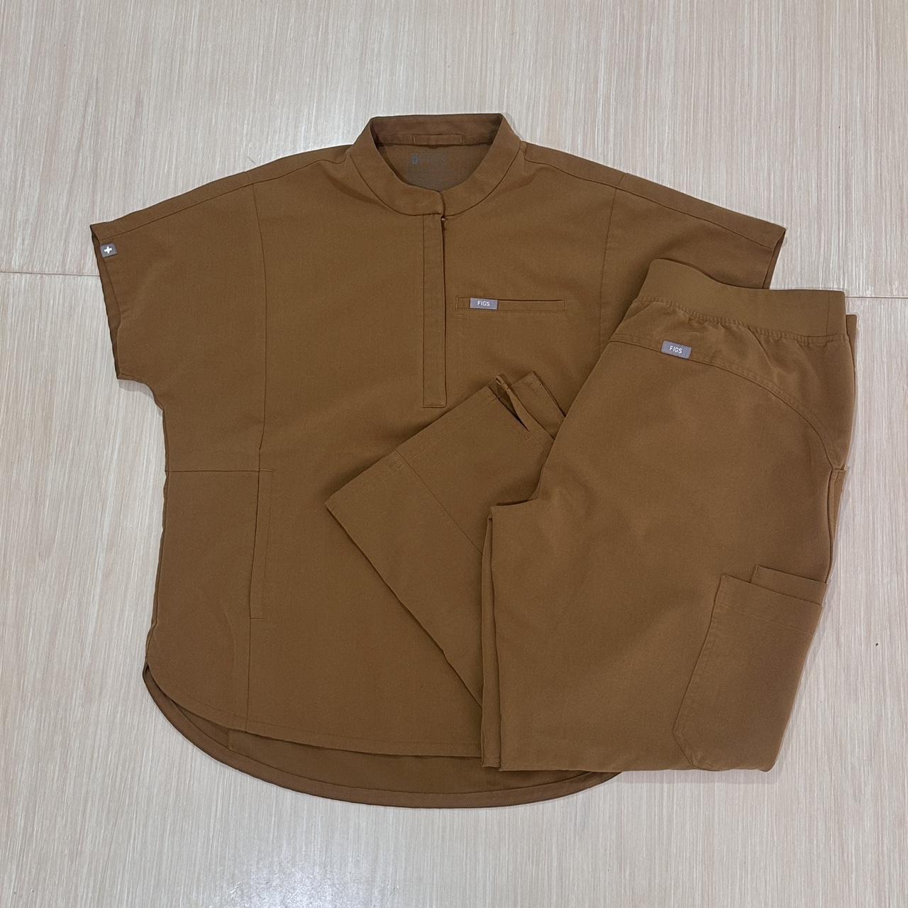 figs scrub set rust color montex scrub top condition... | Depop