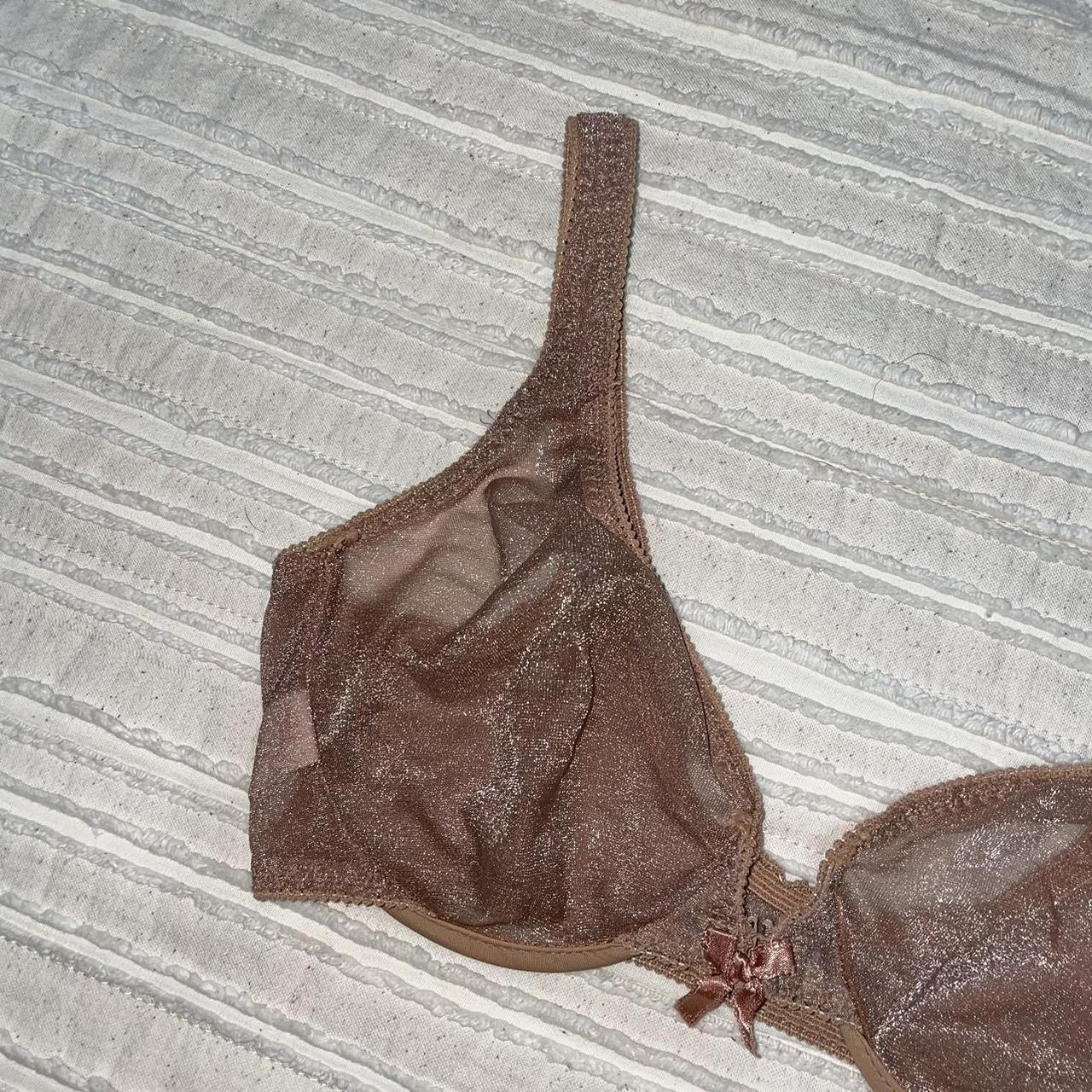 Vintage Mesh Unlined Front Closure Bra In good used... - Depop