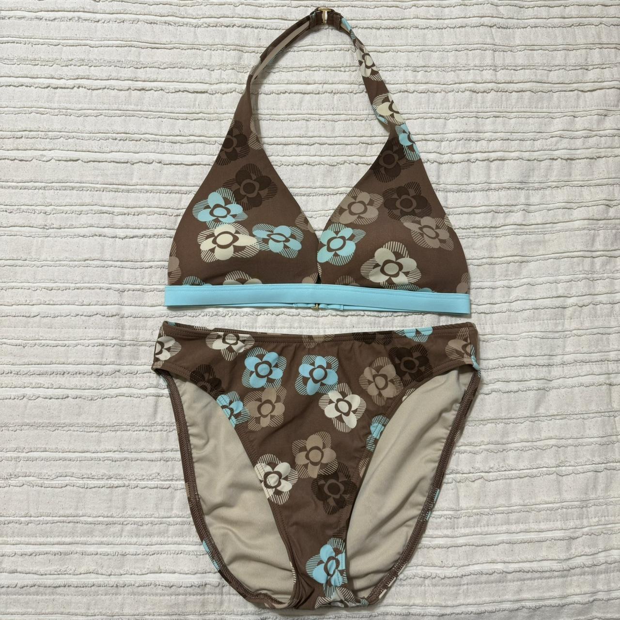 Y2K Victoria’s Secret High Cut Triangle Floral... - Depop