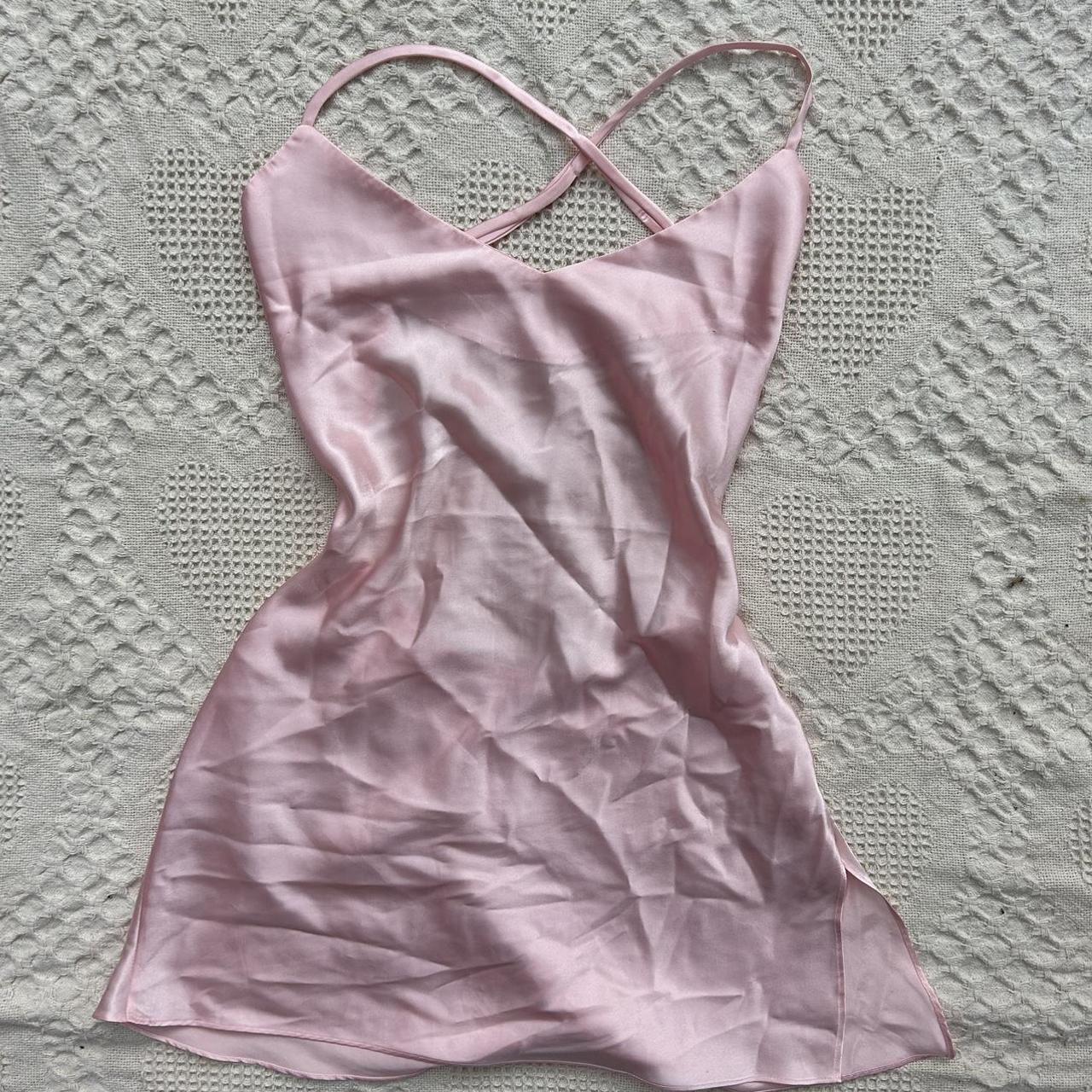 Victorias Secret Open Back Dress Baby Pink - Depop