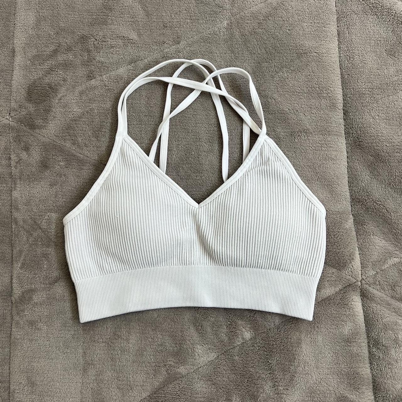 White Aerie Sports Bra #whitesportsbra #aerie... - Depop