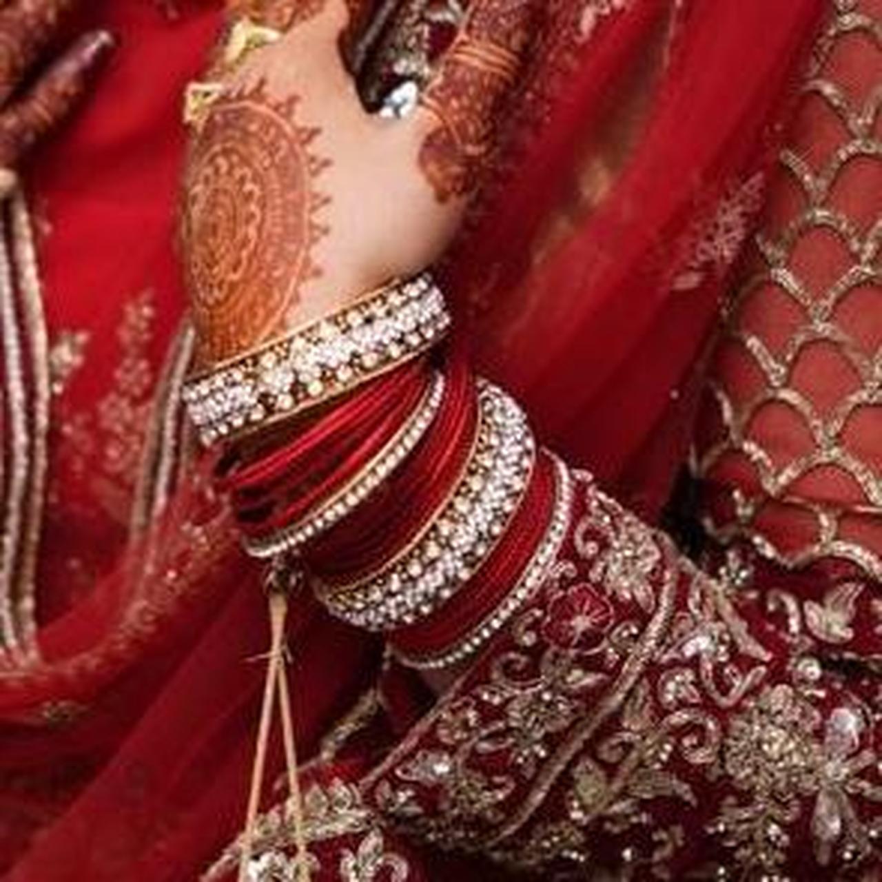 Red bridal bangles Only worn once for a few hours... - Depop