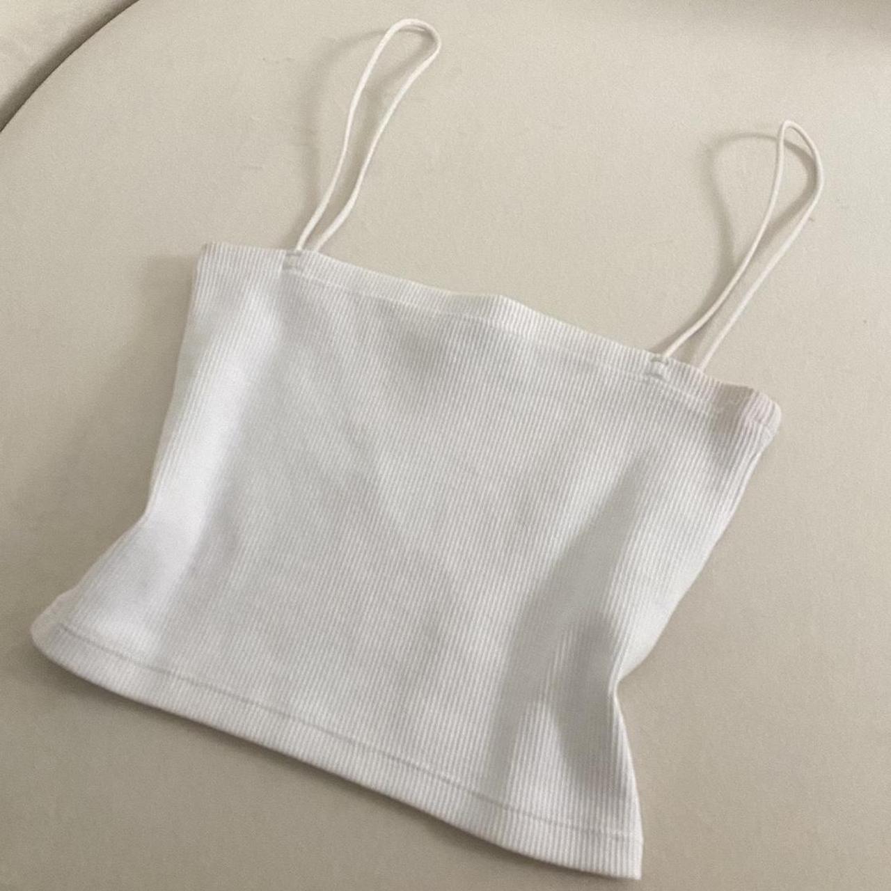 Zara white spaghetti strap tube top (ribbed) Great... - Depop