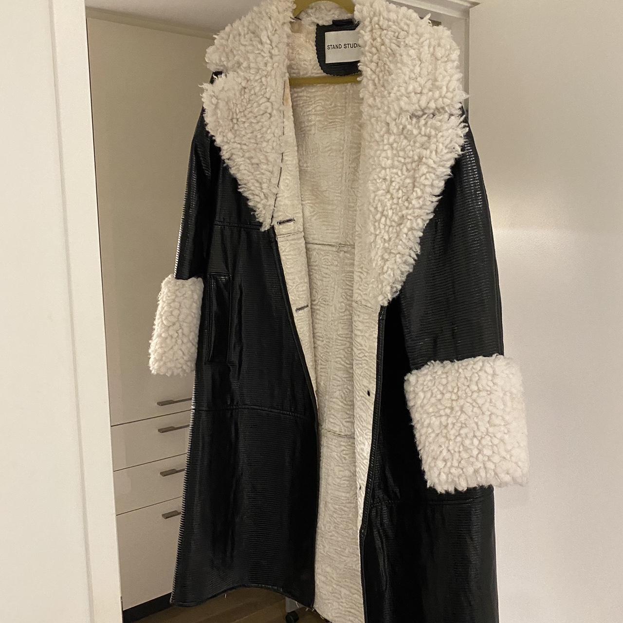 STAND STUDIO Linda faux shearling-trimmed faux... - Depop