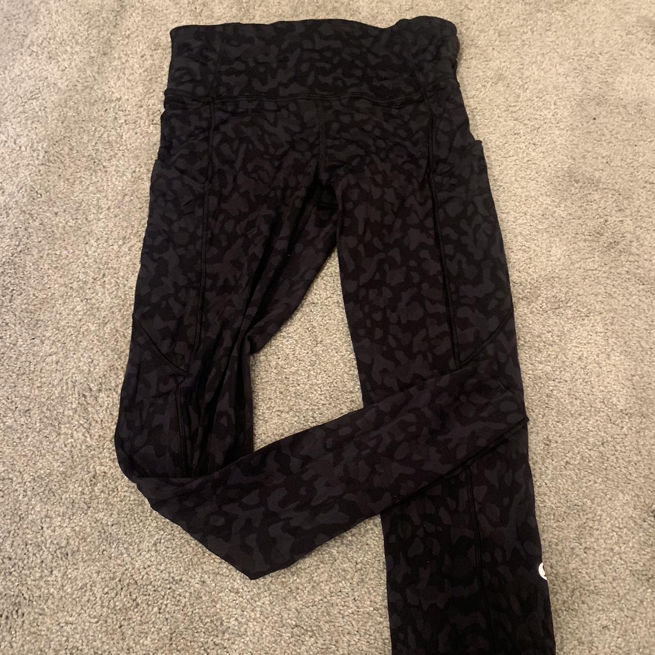 Lululemon Align black leopard print leggings with... - Depop