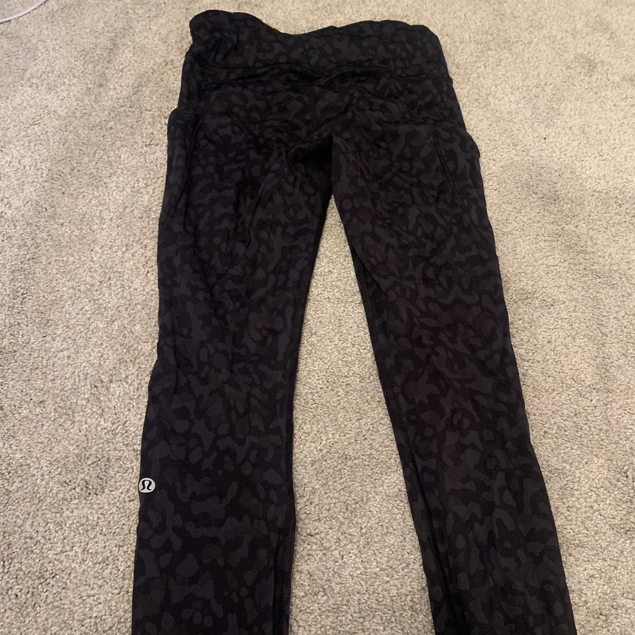 Lululemon Align black leopard print leggings with... - Depop