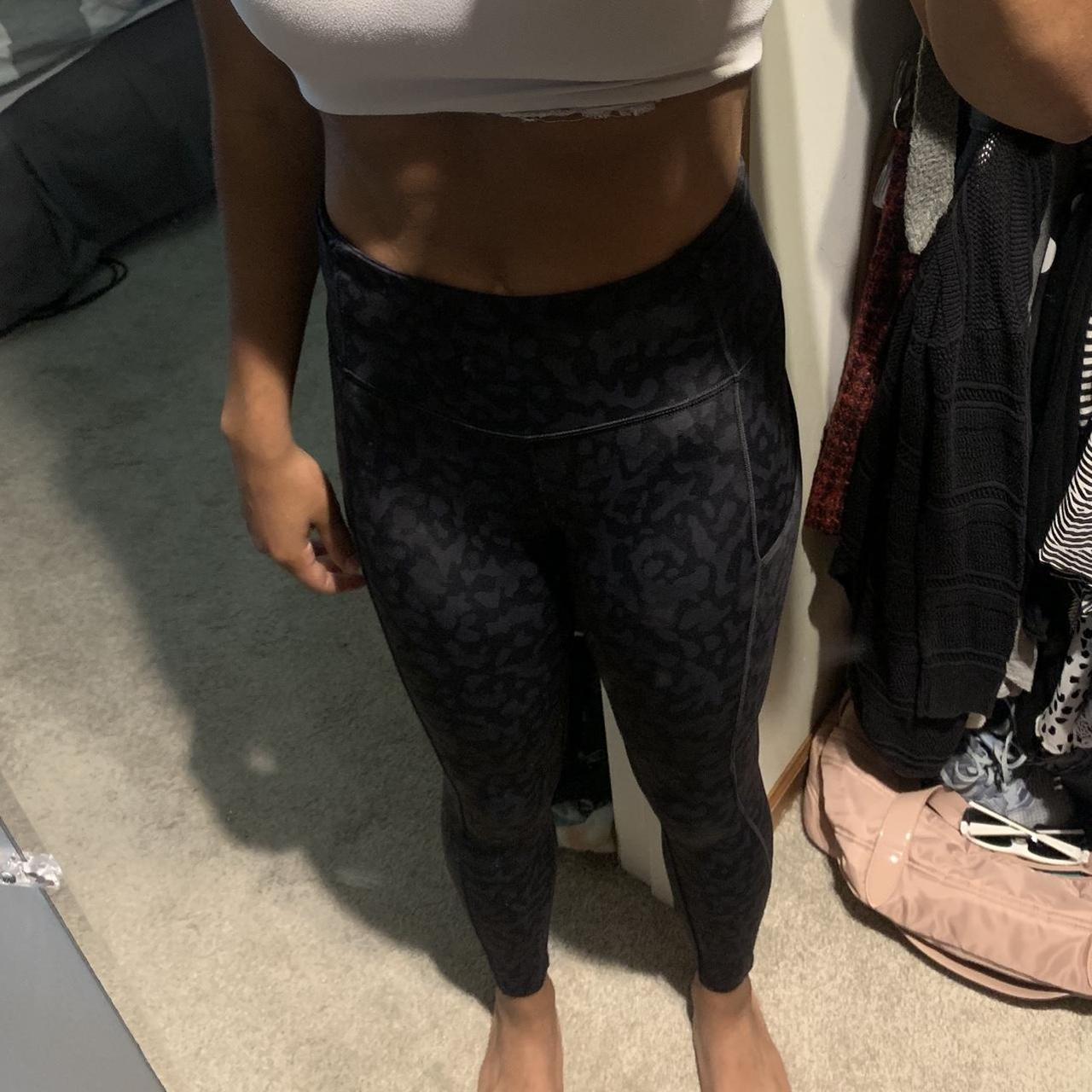 Lululemon Align black leopard print leggings with... - Depop