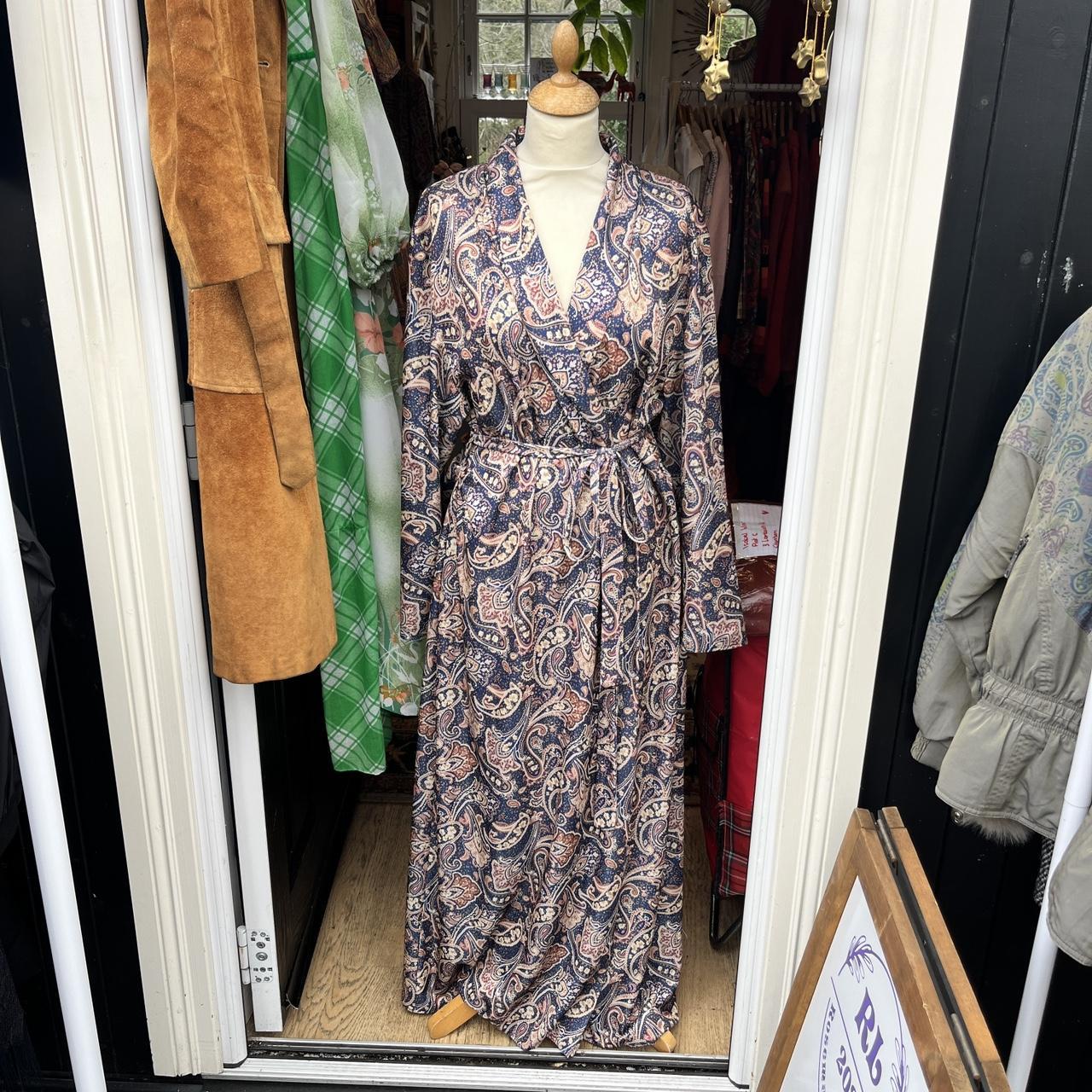 1970s paisley wrap around dressing gown. Could be... - Depop