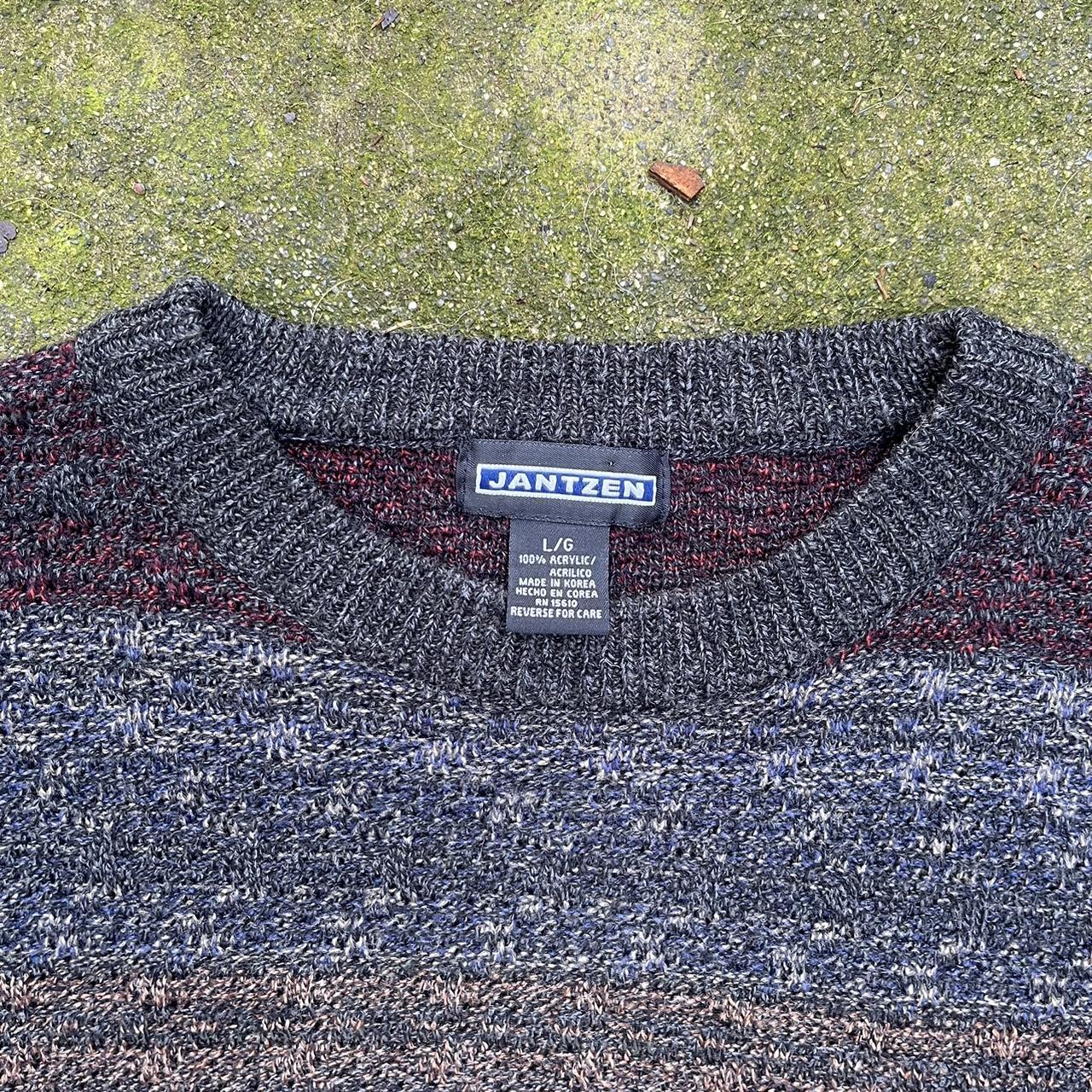 Vintage 90s Knit Pattern Sweater Super cool colors... - Depop