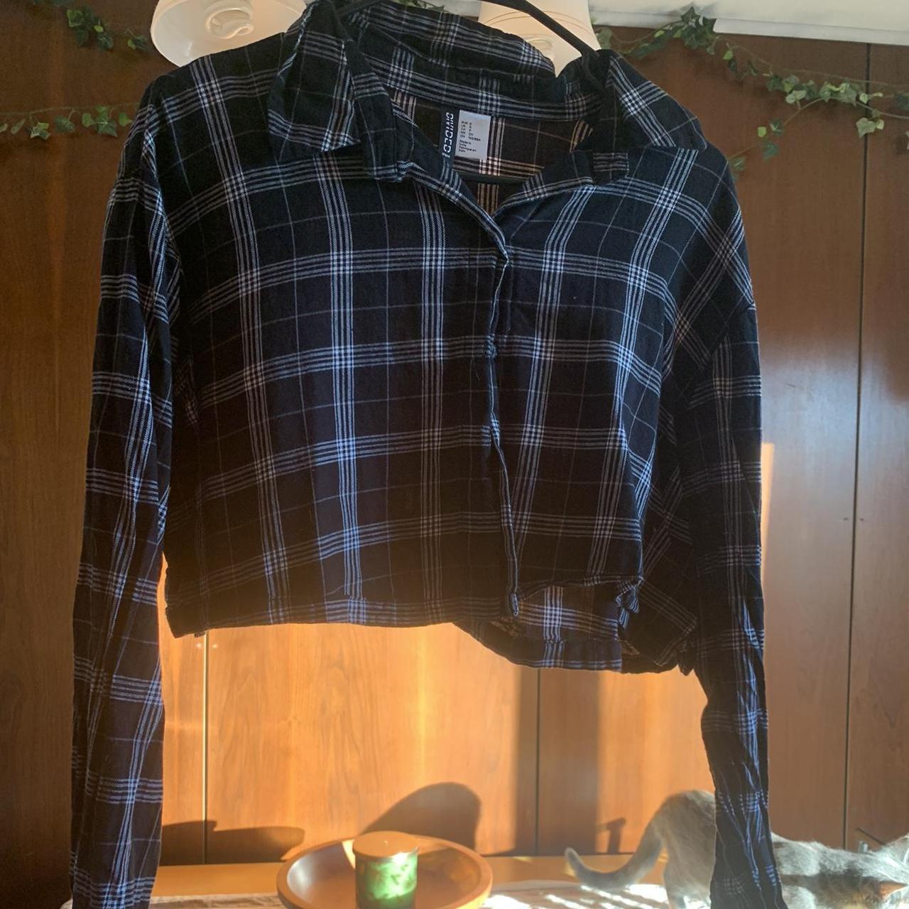 Crop Flannel Just Wrinkly #crop #flannel #plaid... - Depop