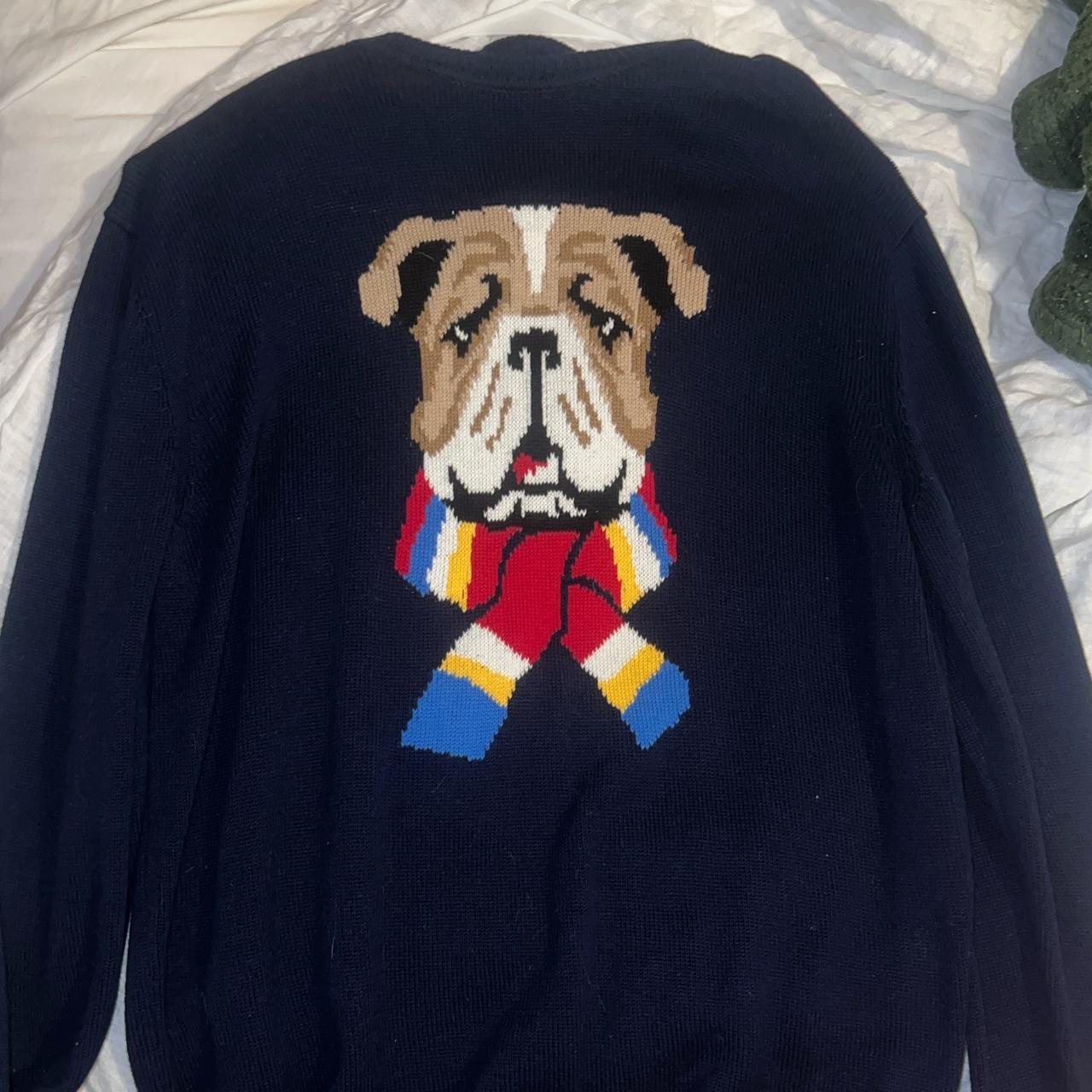 Oversized Navy Bulldog Sweater, so cute I just don’t... - Depop