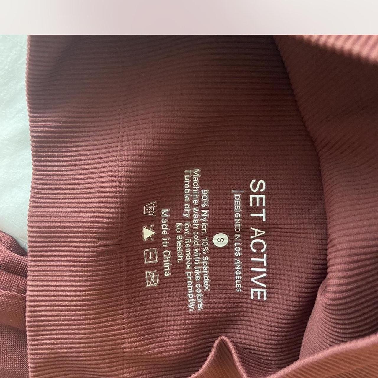 Burgundy setactive set - top and leggings... | Depop