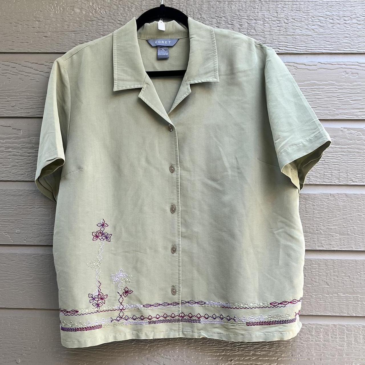 Koret embroidered button-down shirt! Size Xl! No... - Depop