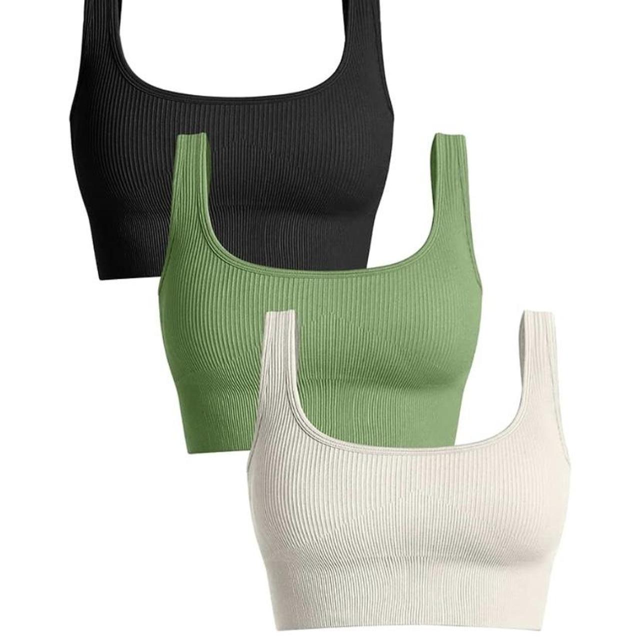 3 ribbed seamless tank bra top - never worn -... - Depop