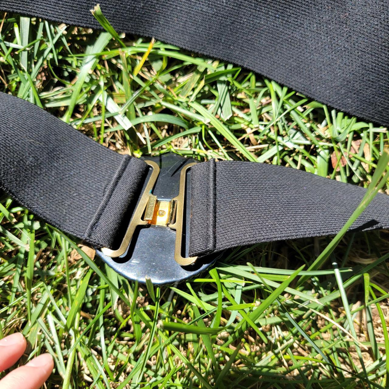 black elastic belt with shell clasp vintage ... - Depop