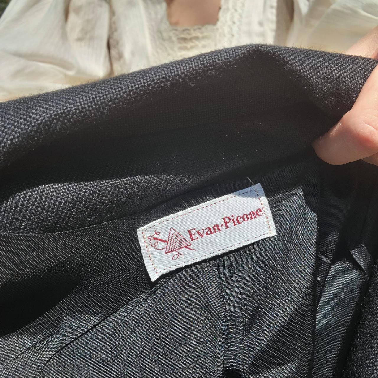 Evan Picone vintage black linen blazer w shell... - Depop