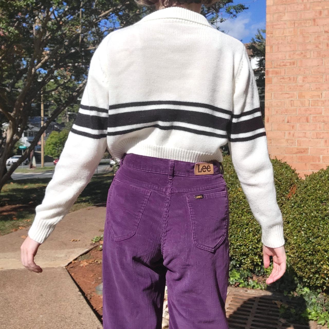 white cropped retro collared sweater with black... - Depop