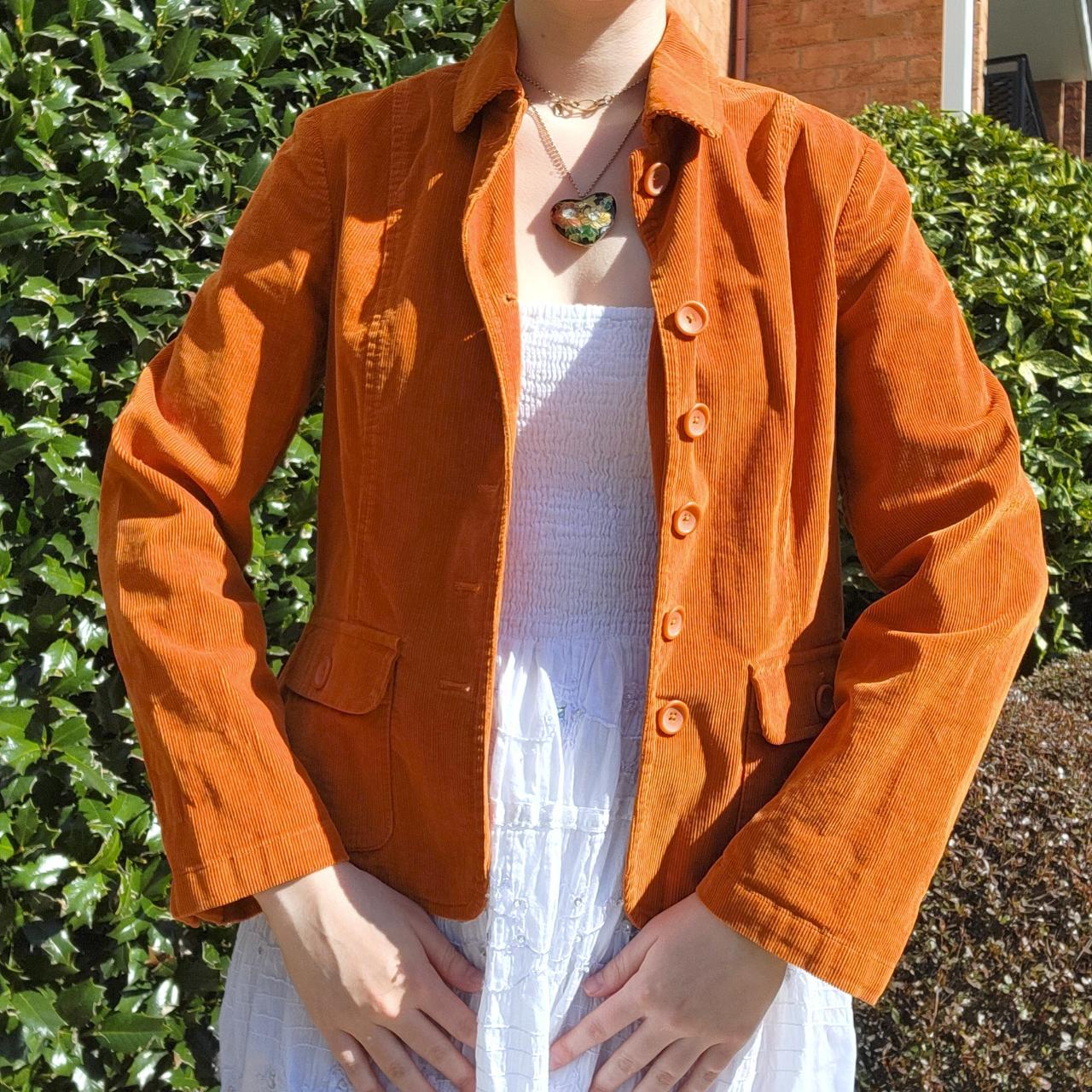⋆🍊｡ Talbots vintage orange corduroy blazer 𖦹°🍊‧ ... - Depop